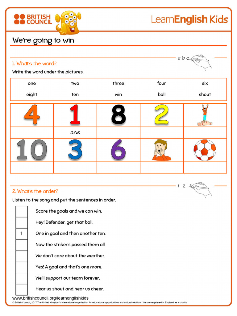 Songs Were Going To Win Worksheet | PDF
