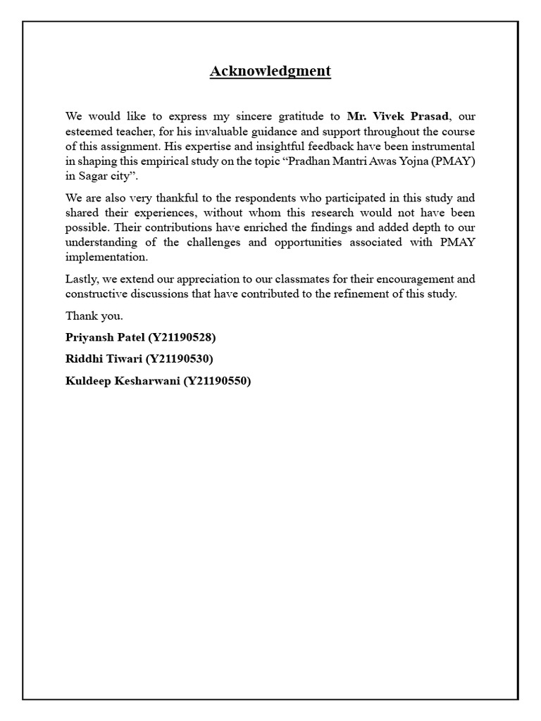 Acknowledgment | PDF