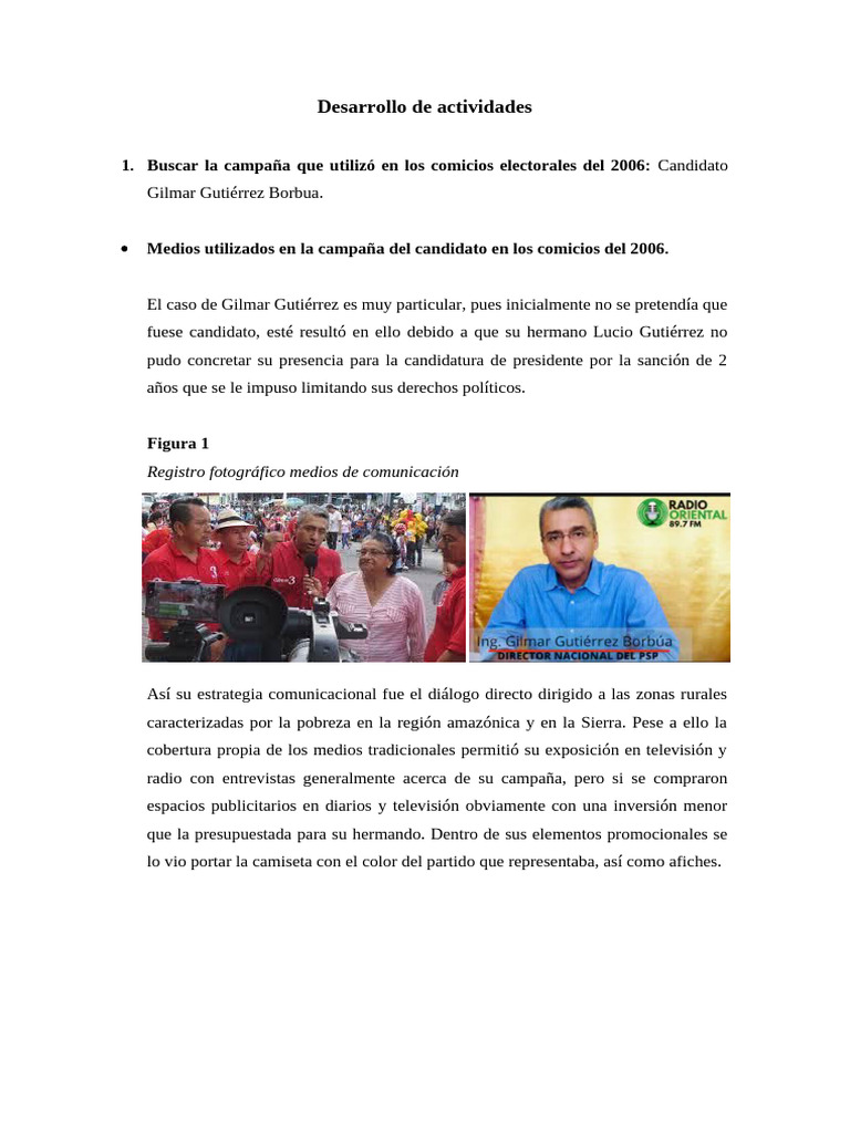 Desarrollo de Actividades GILMAR GUTIERREZ | PDF | Ecuador