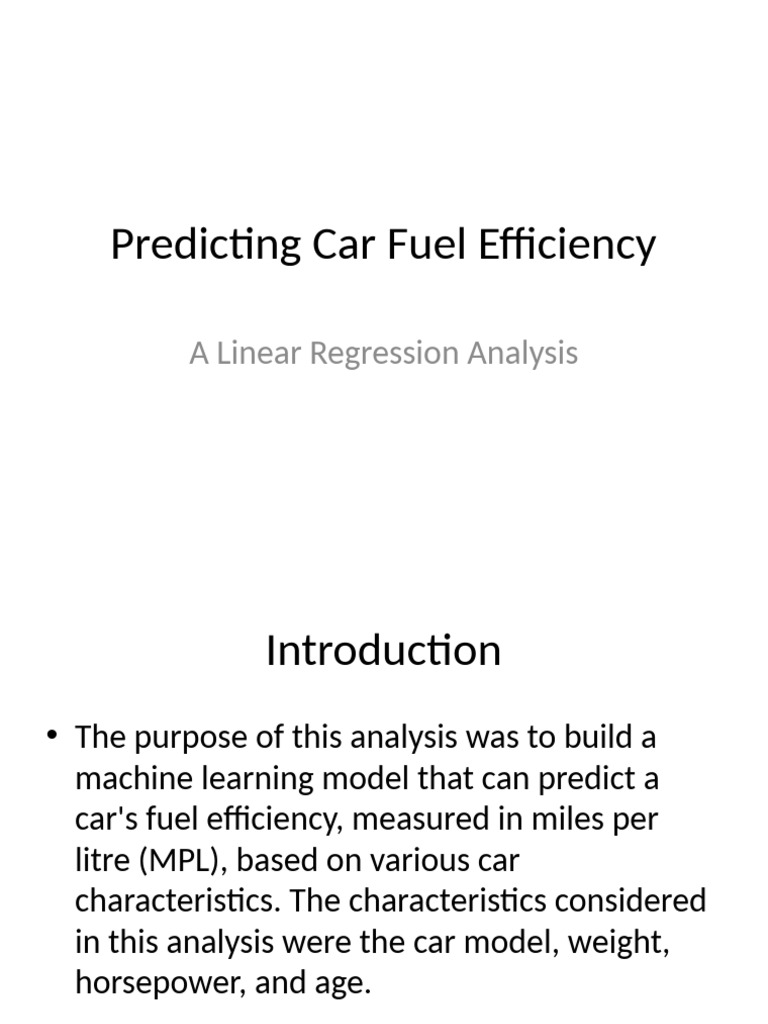 Car Fuel Efficiency Prediction Model | PDF