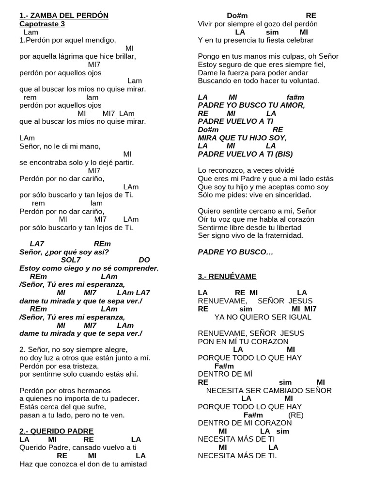 Zamba del Perdón: Letra y Reflexiones | PDF | Perdón | Pecado