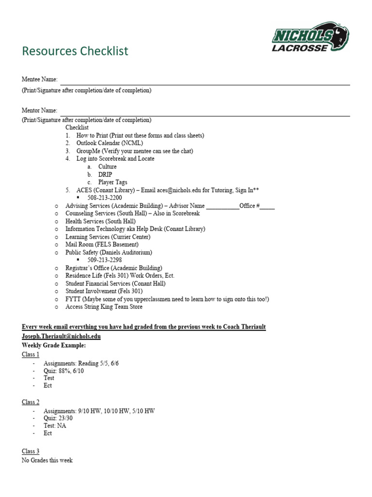 Resource Checklist | PDF