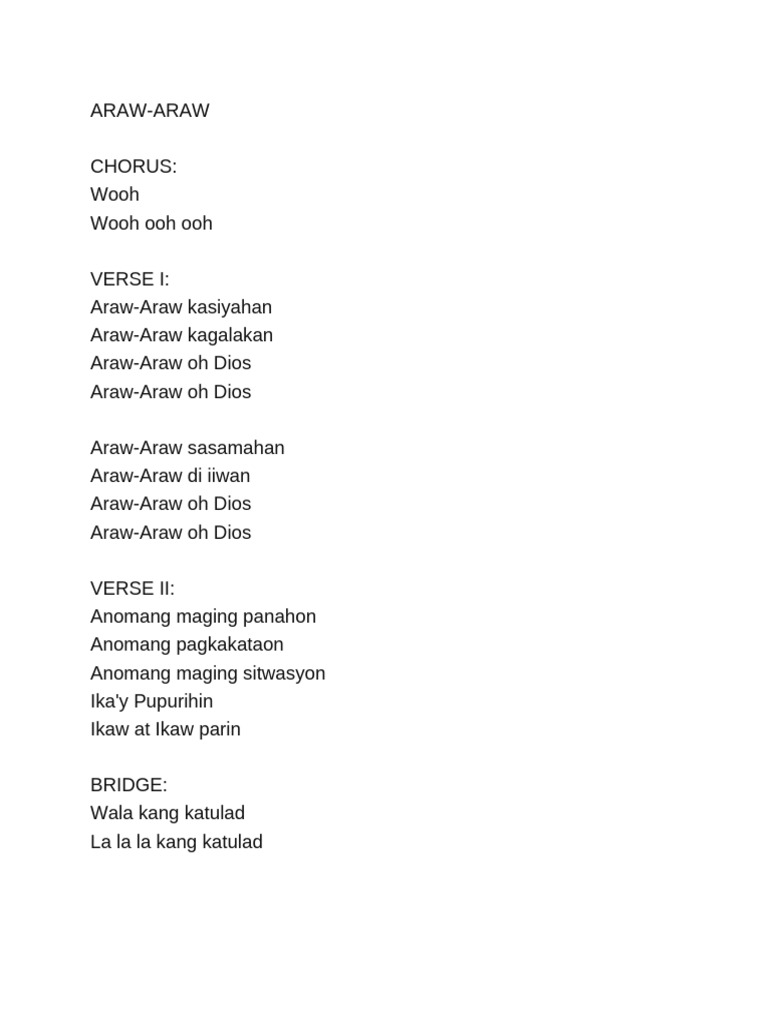 Araw Araw | PDF