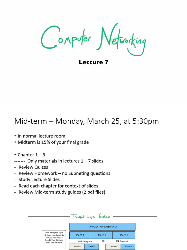 Network Architecture Lecture 7 | PDF