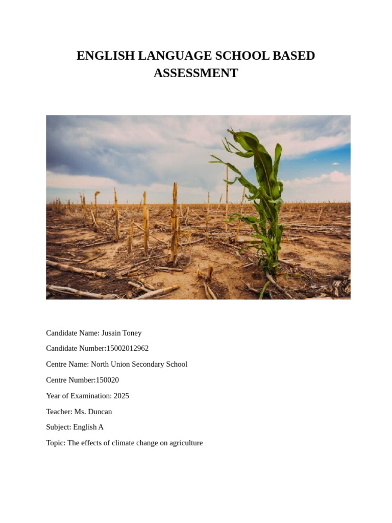 Eng A SBA(Climate change on Agriculture) copy | PDF | Climate Change | Climate Change Mitigation