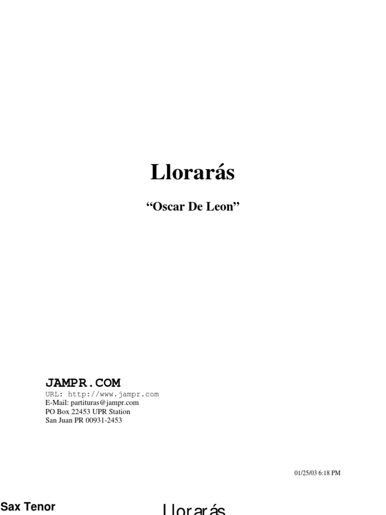Oscar de Leon - Lloraras | PDF | Divertissement (Général)
