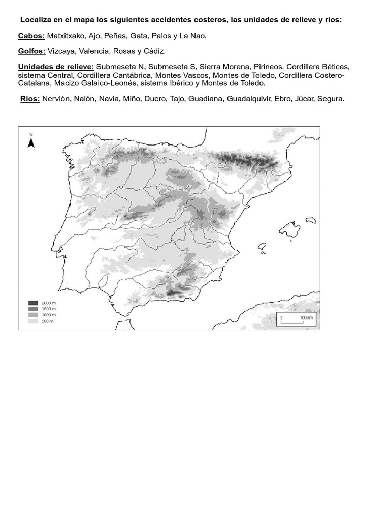 MAPA FÍSICO ESPAÑA - Docx - 20241104 - 170102 - 0000 | PDF