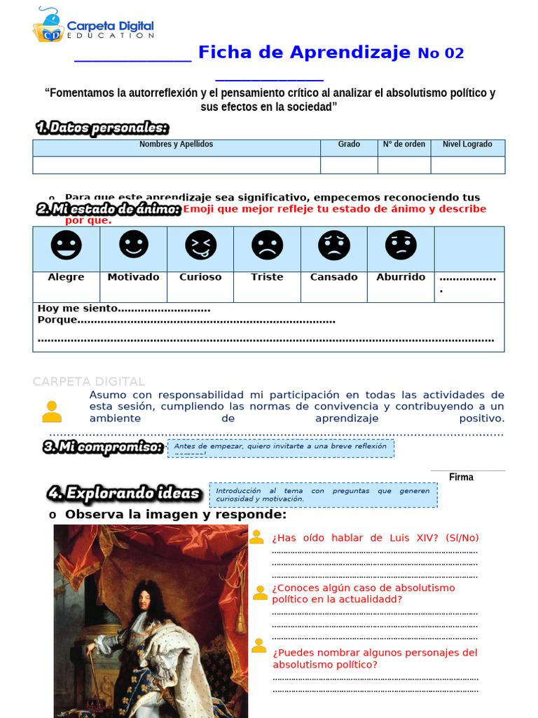Ficha de Aprendizaje 2-Cienciassociales-3ro | PDF | Francia