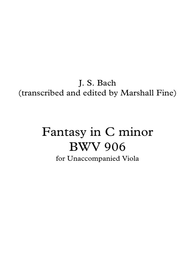BACH Fantasia 906 | PDF