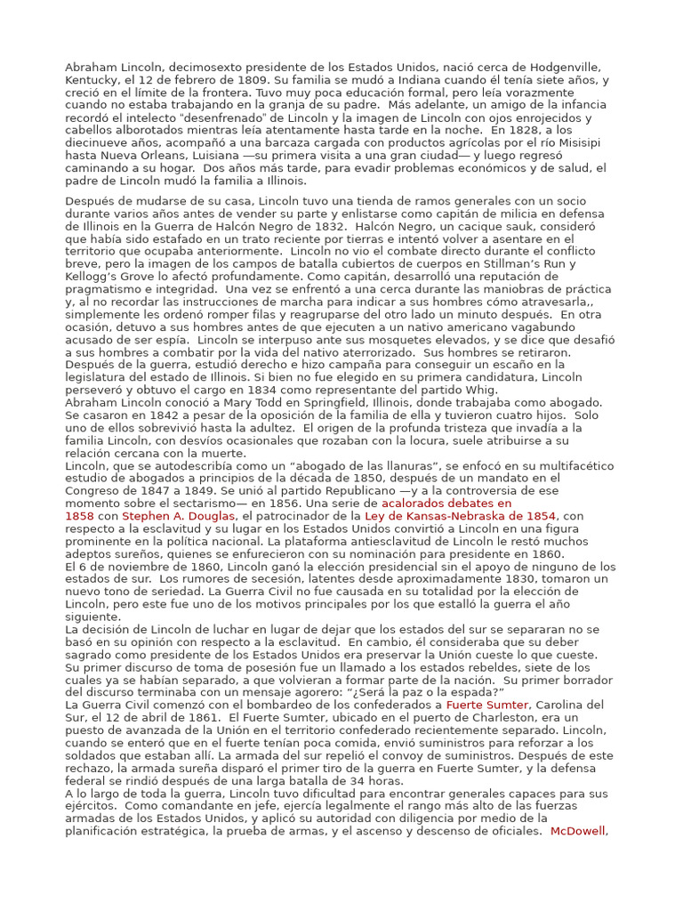 Lincoln PDF | PDF | Guerra civil americana | Abraham Lincoln
