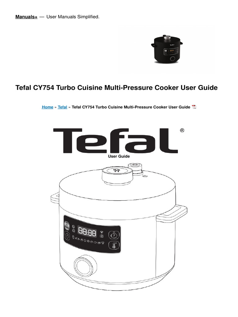 Tefal CY754 Multi-Pressure Cooker Guide | PDF | Milk | Yogurt