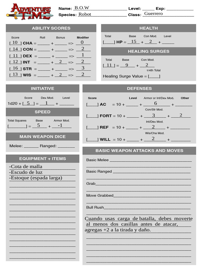 Ability Scores Health: Modifier | PDF