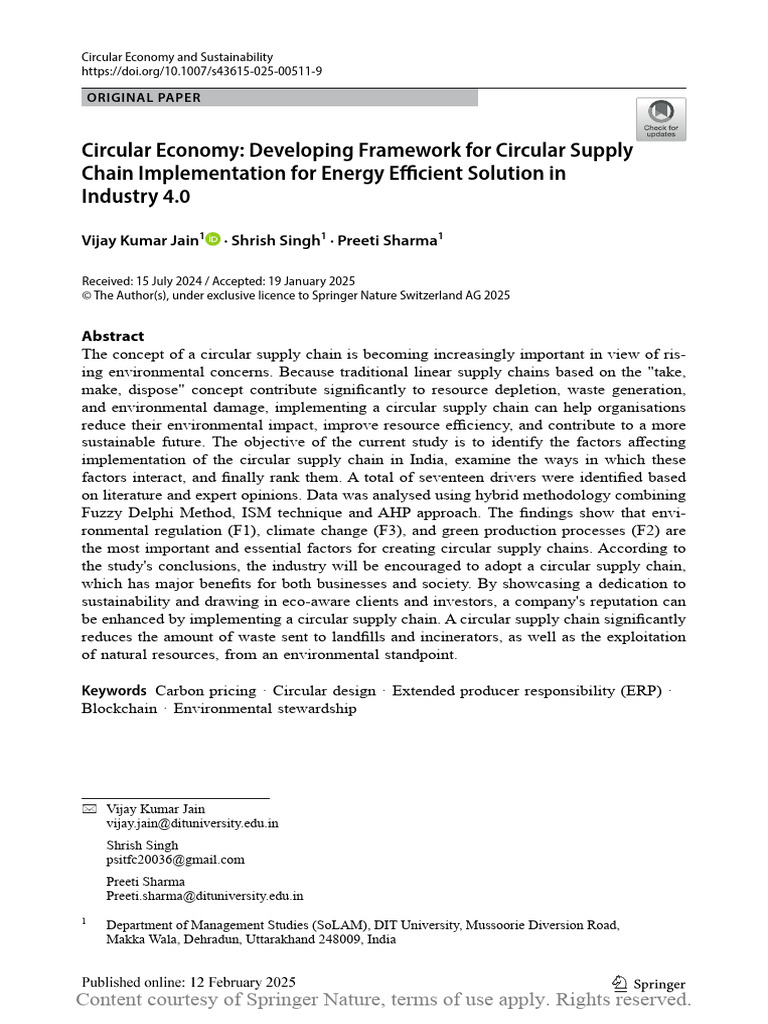 Circular Economy Developing Framework For Circular | PDF | Recycling | Sustainability