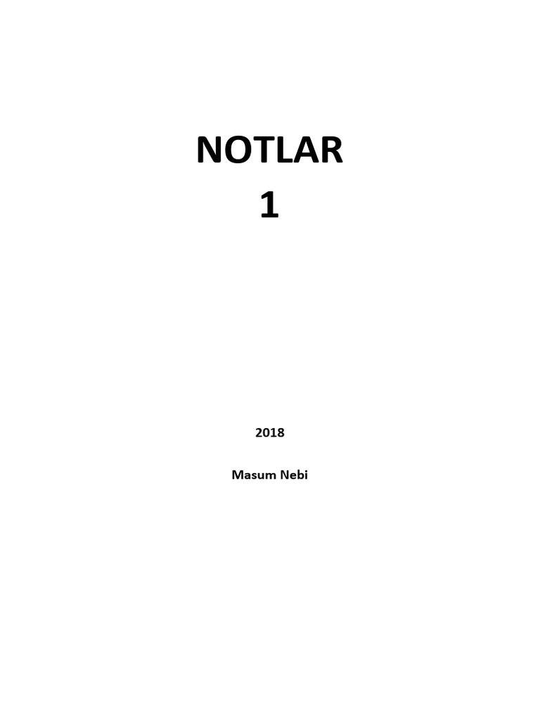 Notlar 1 | PDF