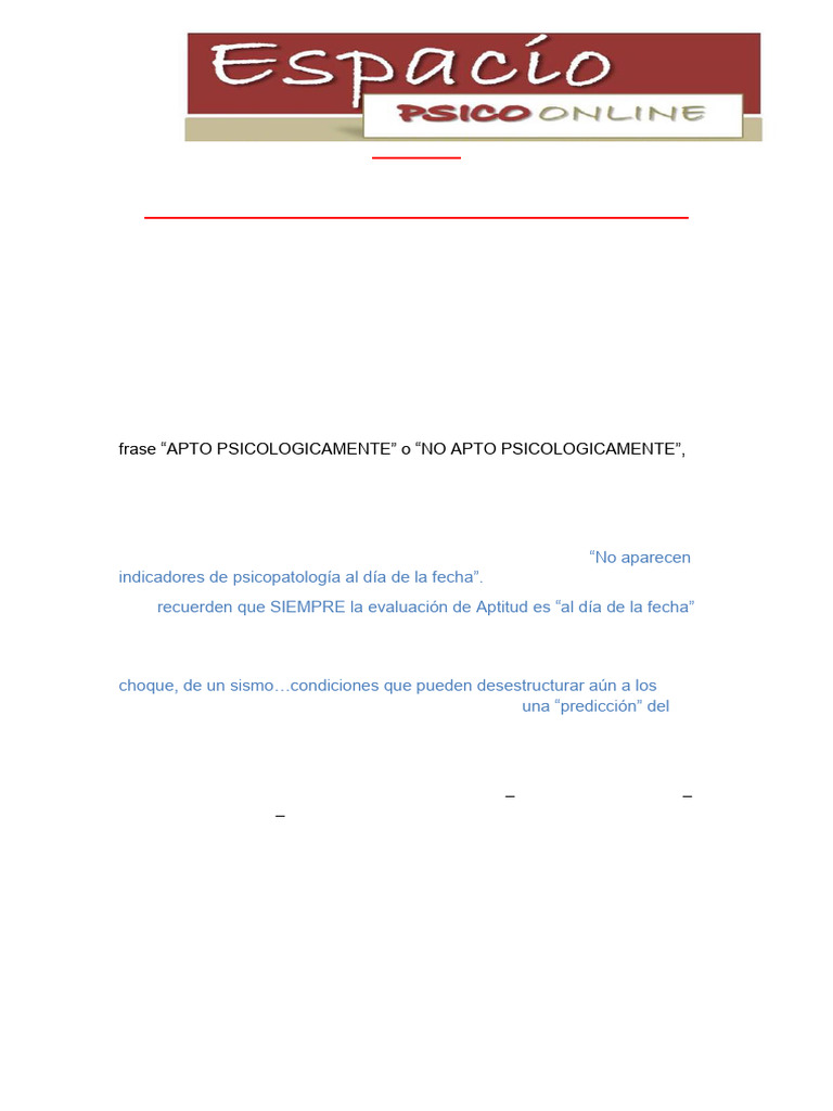 MODULO 6 - Cómo Realizar Un Apto Psicológico | PDF | Sicología | Ansiedad