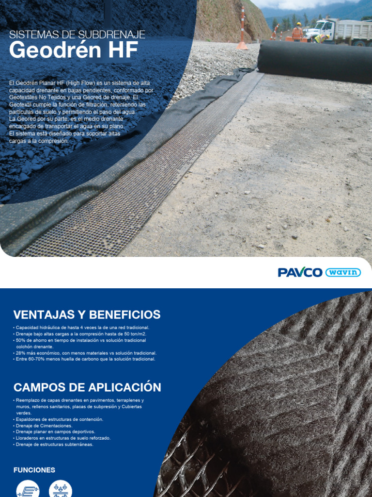 Geodrén Planar HF: Ficha Técnica y Aplicaciones | PDF