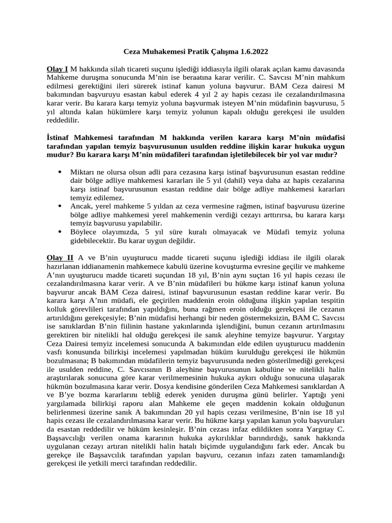 Ceza Muhakemesi Hukuku II Cozumlu Pratik | PDF