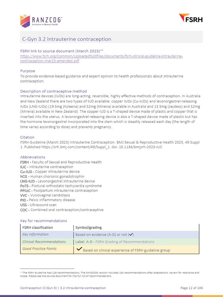 Contraception Clinical Guideline | PDF | Birth Control | Pregnancy