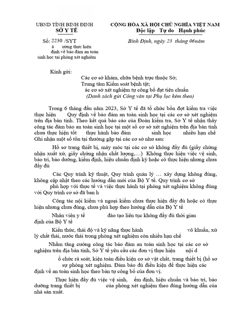 CV - Syt - Dam Bao An Toan Sinh Hoc | PDF