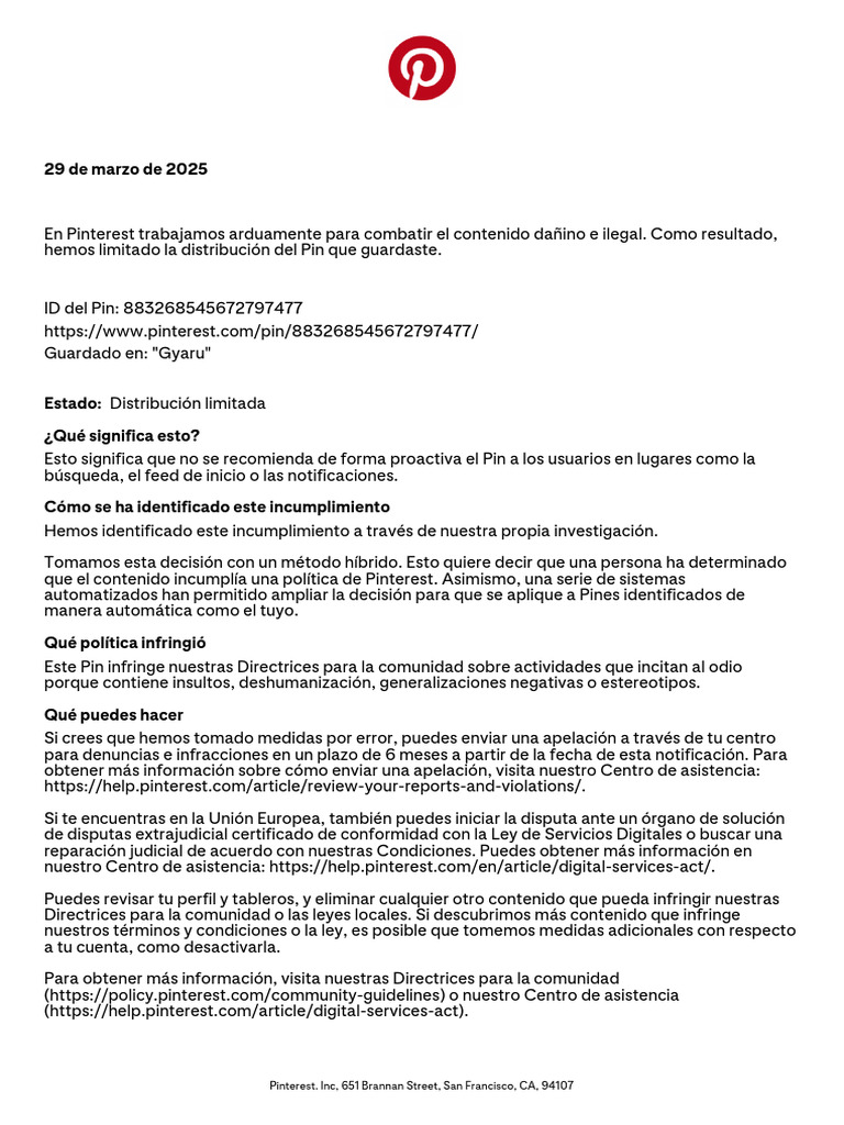 Statement of Reasons Report | PDF
