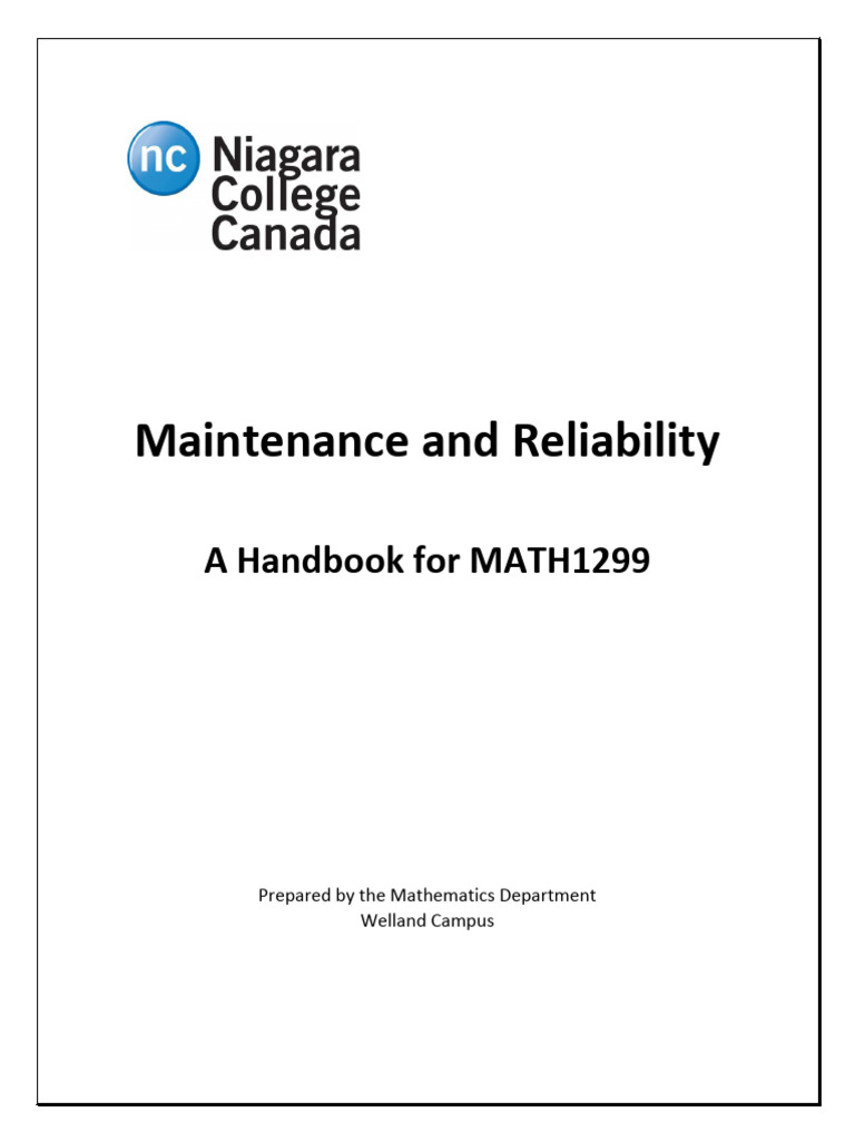 MATH1299 - Maintenance and Reliability | PDF | Reliability Engineering