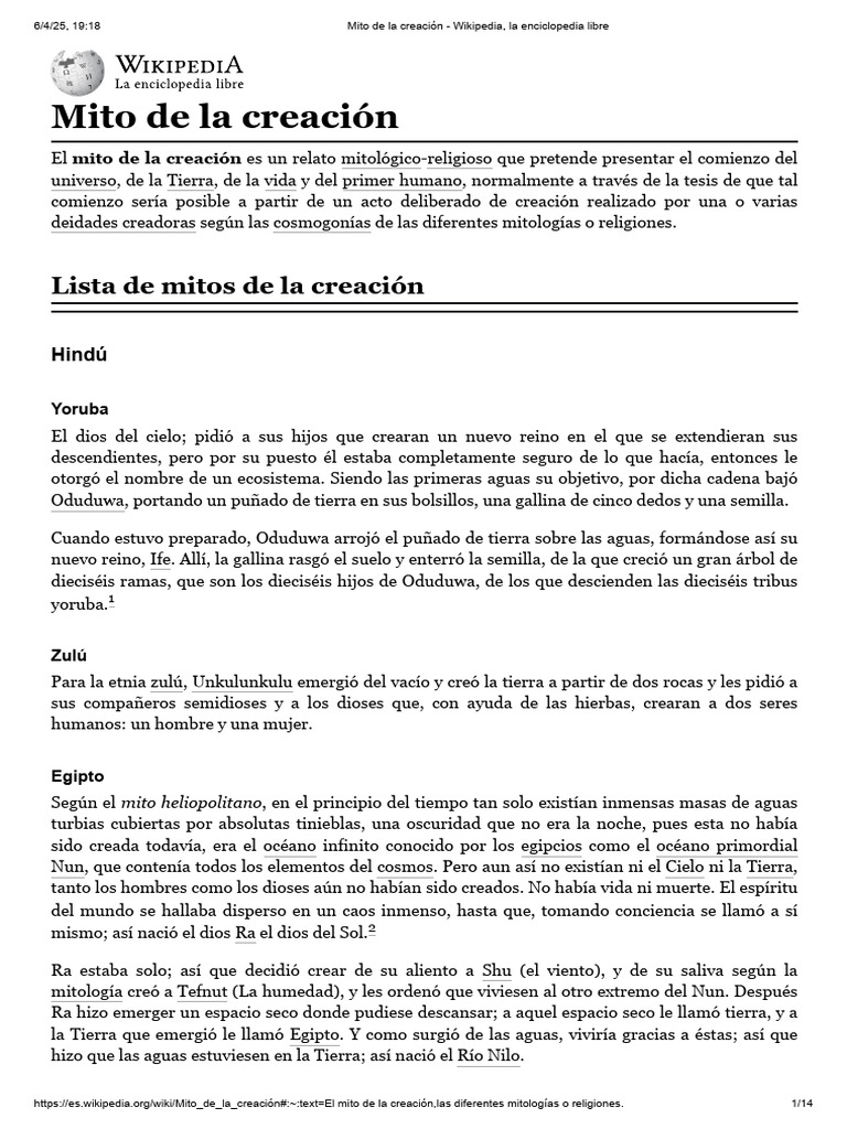 Mitos de la Creación del Mundo | PDF | Mitos de la creación | Inuit