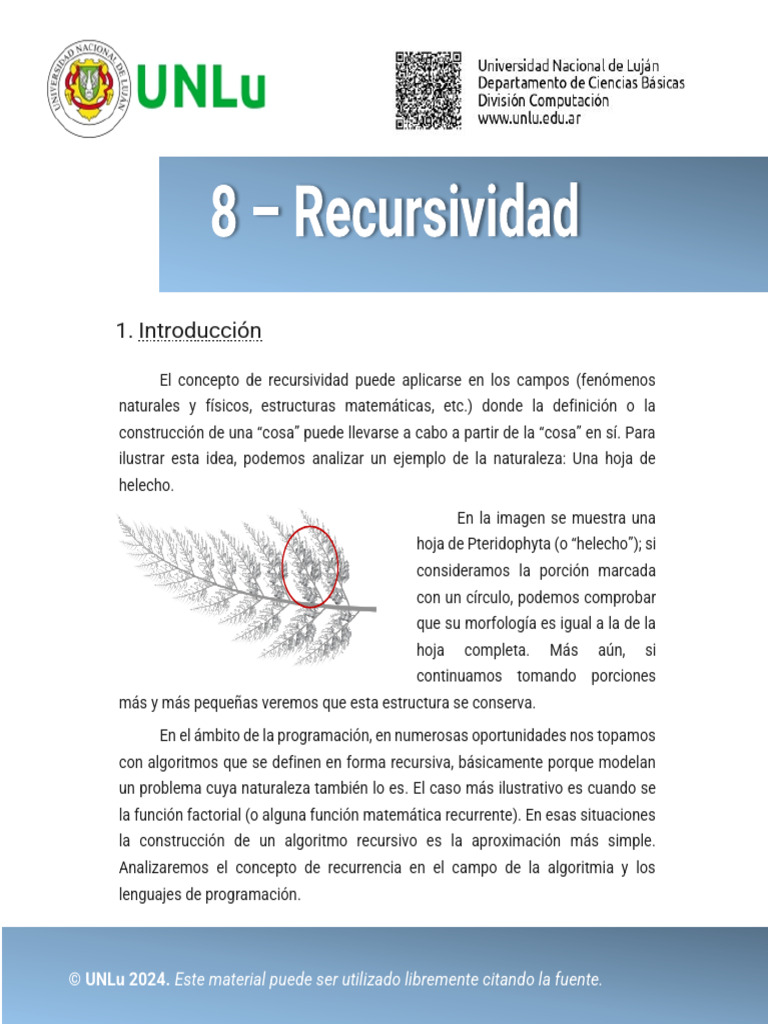 Lenguaje C - 8 - Recursividad | PDF | Recursividad | Algoritmos