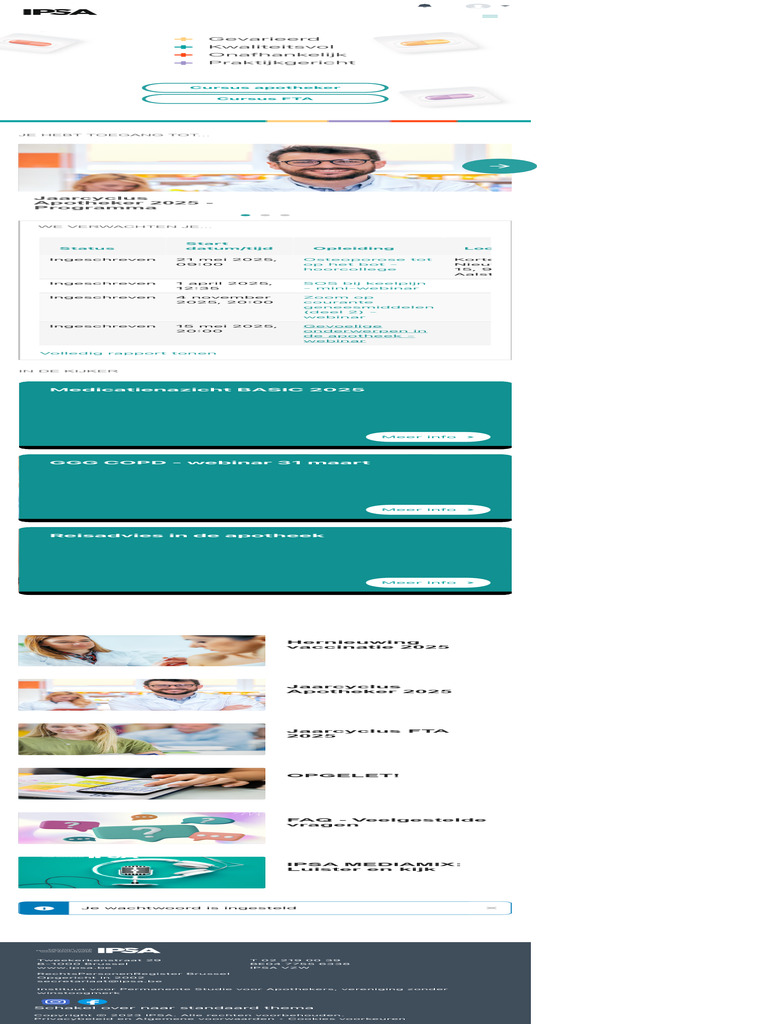 IPSA VZW Logged in Dashboard | PDF