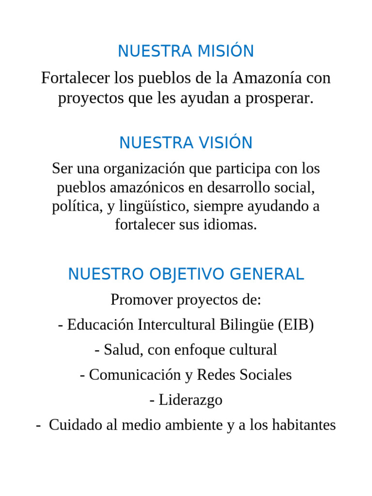 Misión, Vision, Objetivo | PDF
