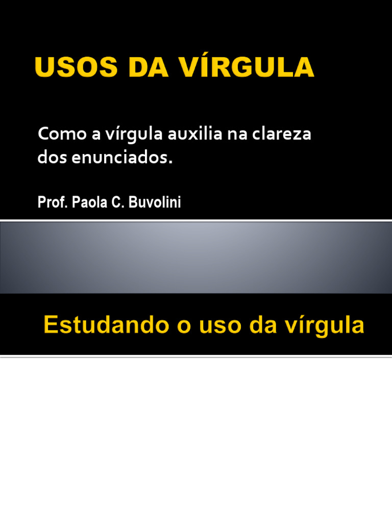 Usos da vírgula - Copia | PDF | Assunto (gramática) | Linguística
