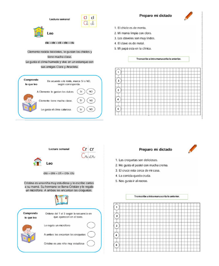 Guia Cuaderno Lectura y Escritura CL CR | PDF