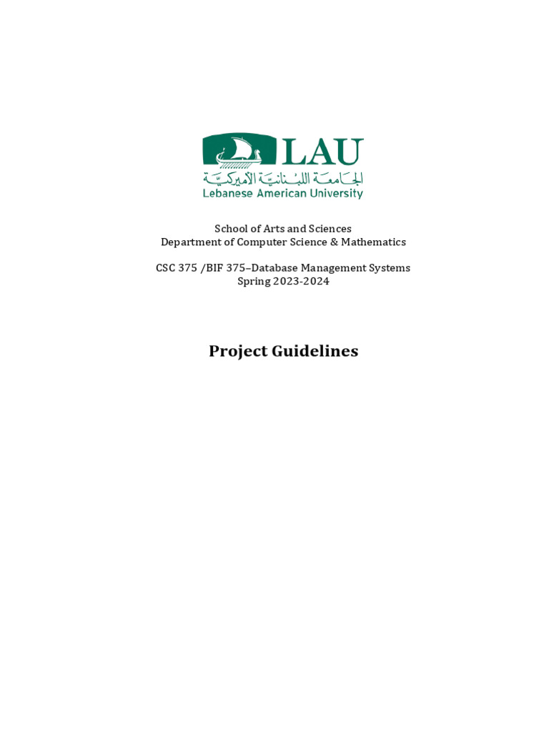 CSC 375 Database Project Guidelines | PDF | Databases | Relational Database