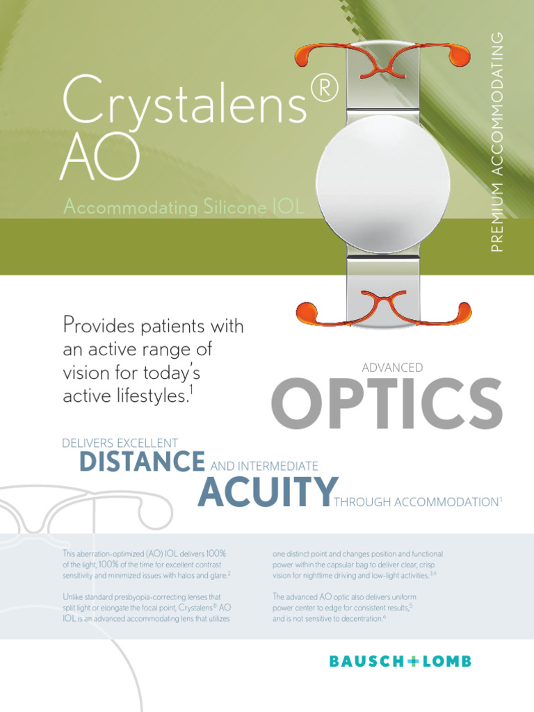 Crystalens Features Specifications Crs0001usa25 | PDF | Ophthalmology ...