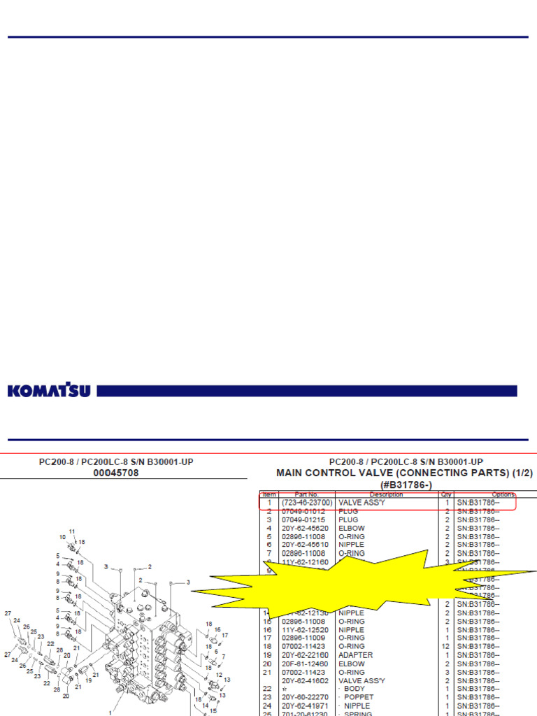 Diferenças Apontadas Parts Book PC200-8 e PC200-8M0 | PDF ...