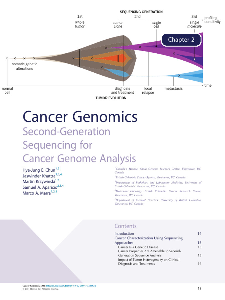 Chapter 2 - Second-Generation Sequencing for Cancer Genome Analysis ...