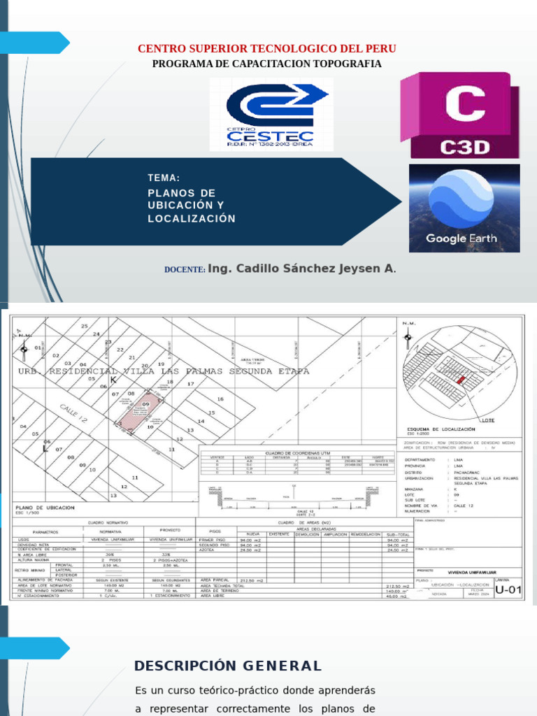 Conceptos Generales de Planos Ubicación-CESTEC | PDF | Topografía