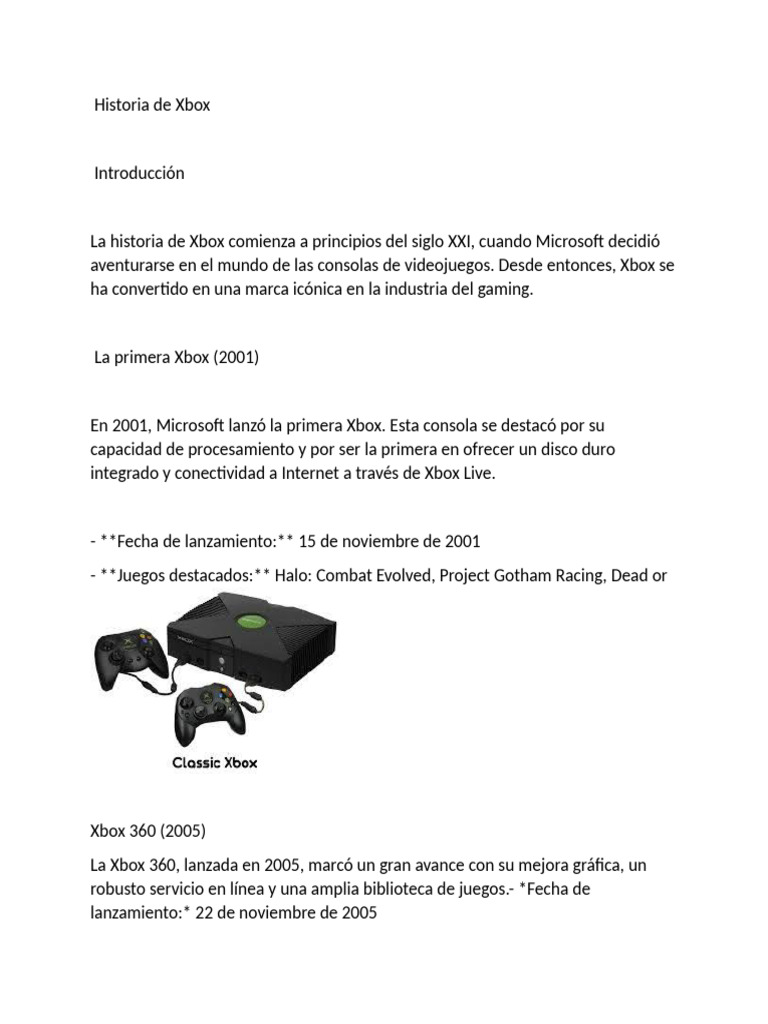Cronología de la Historia de Xbox | PDF