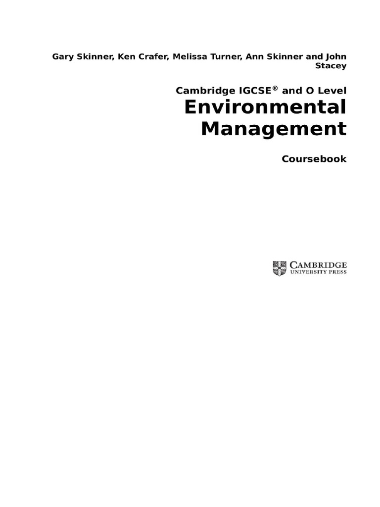 Cambridge IGCSE® and O Level Environmental Management Coursebook ...