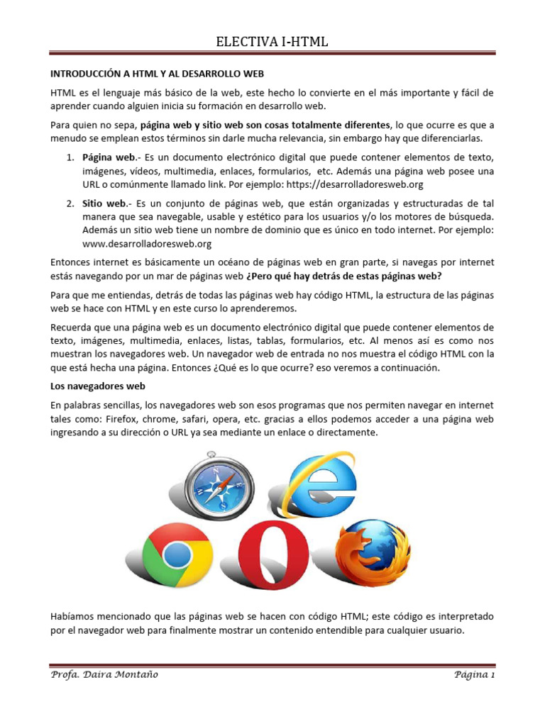 1 Introducción a HTML | PDF | HTML | Red mundial