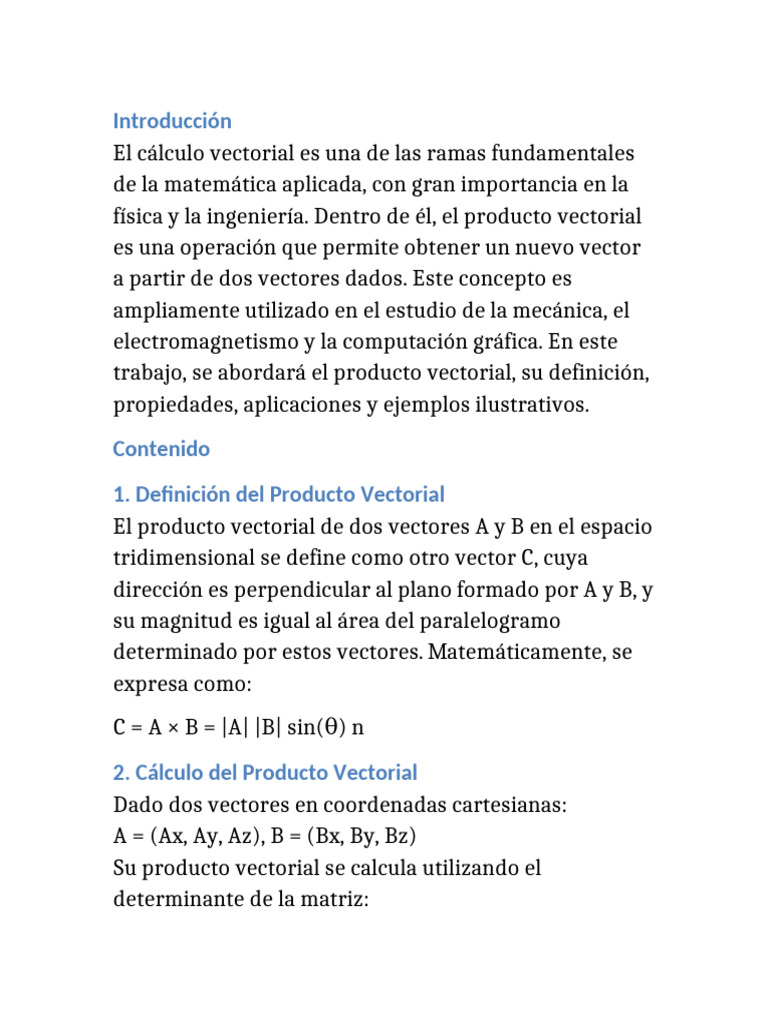 Producto Vectorial: Definición y Aplicaciones | PDF