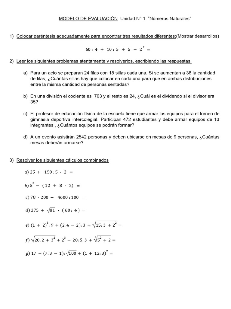 1 A Modelo de Evaluaci-N Unidad 1 | PDF