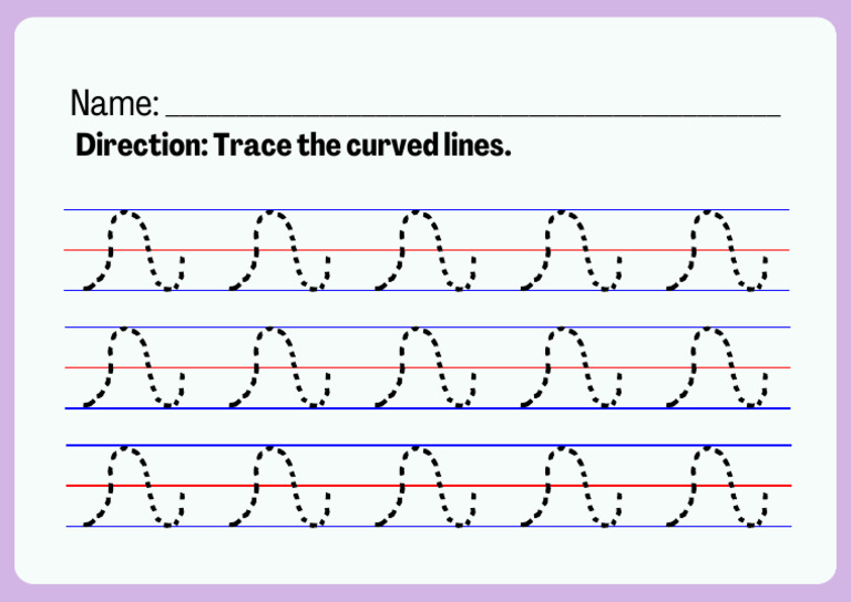Cream Simple Curved Line Tracing Worksheet - 20240122 - 185628 - 0000 | PDF