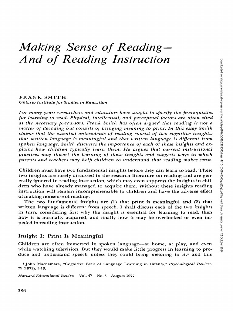 Insights for Effective Reading Instruction | PDF | Phonics | Word