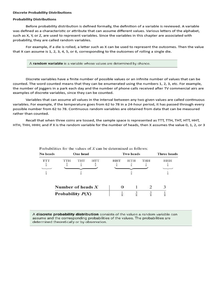 Math6 Lec8 Summer Discrete Probability Distributions | PDF | Probability Distribution | Random ...