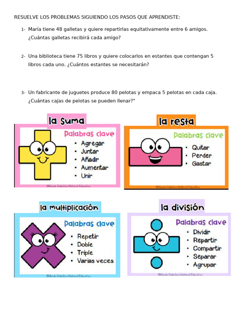 Carteles Operaciones Basicas | PDF