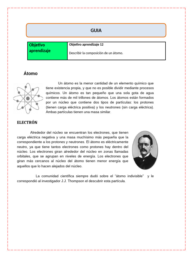 Composición del átomo: protones y neutrones | PDF | Núcleo atómico | Átomos