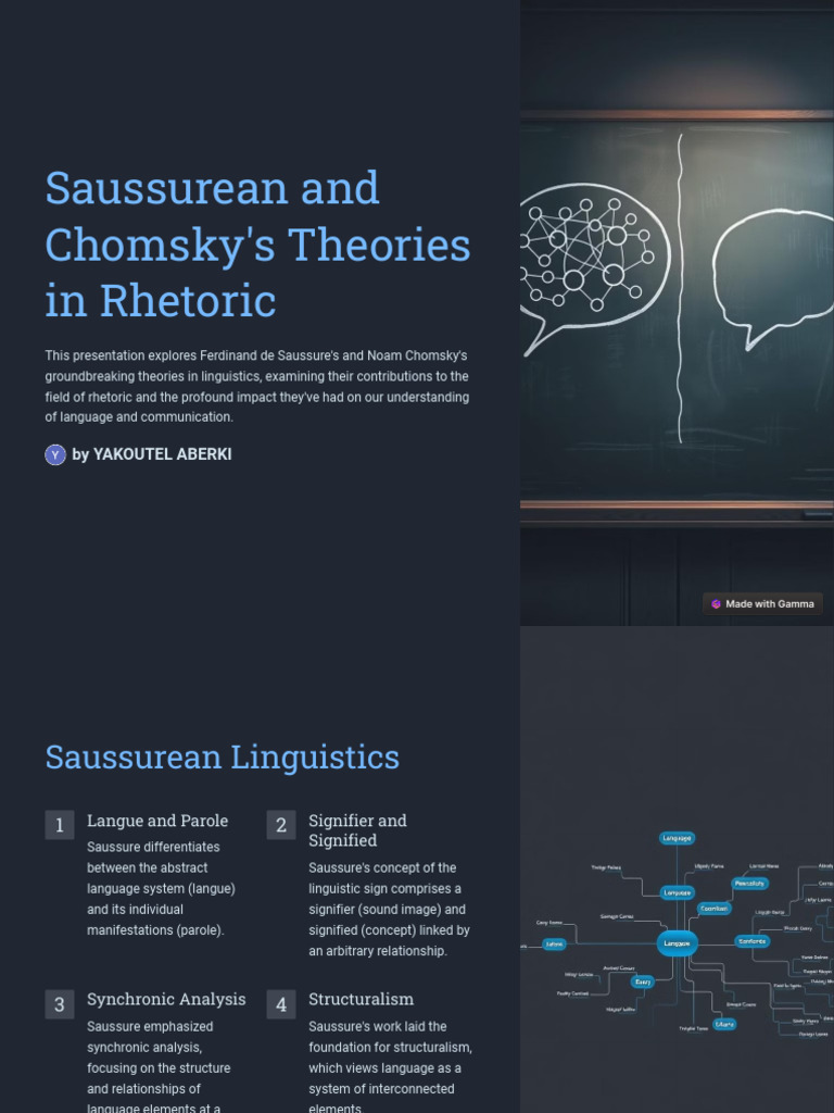 Saussure and Chomsky: Linguistic Theories | PDF | Linguistics | Liberal ...