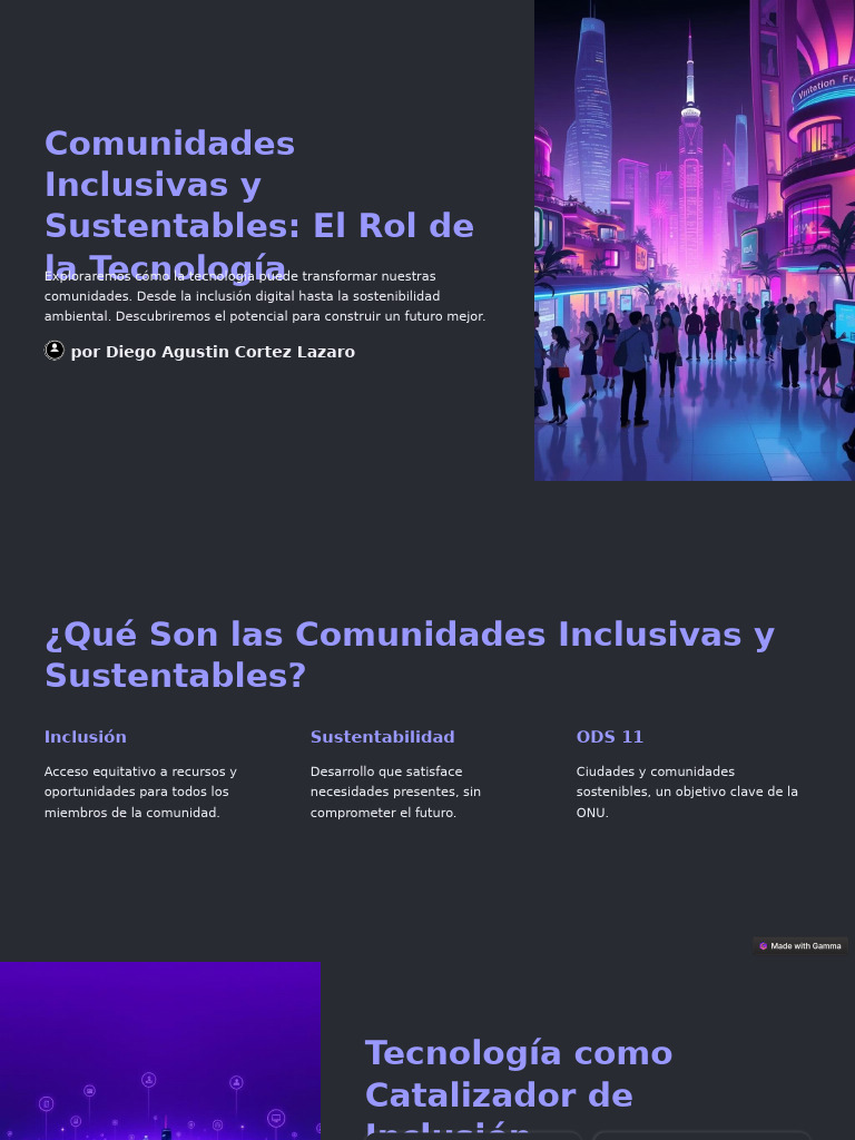 Comunidades Inclusivas y Sustentables El Rol de La Tecnologia | PDF | Sustentabilidad ...