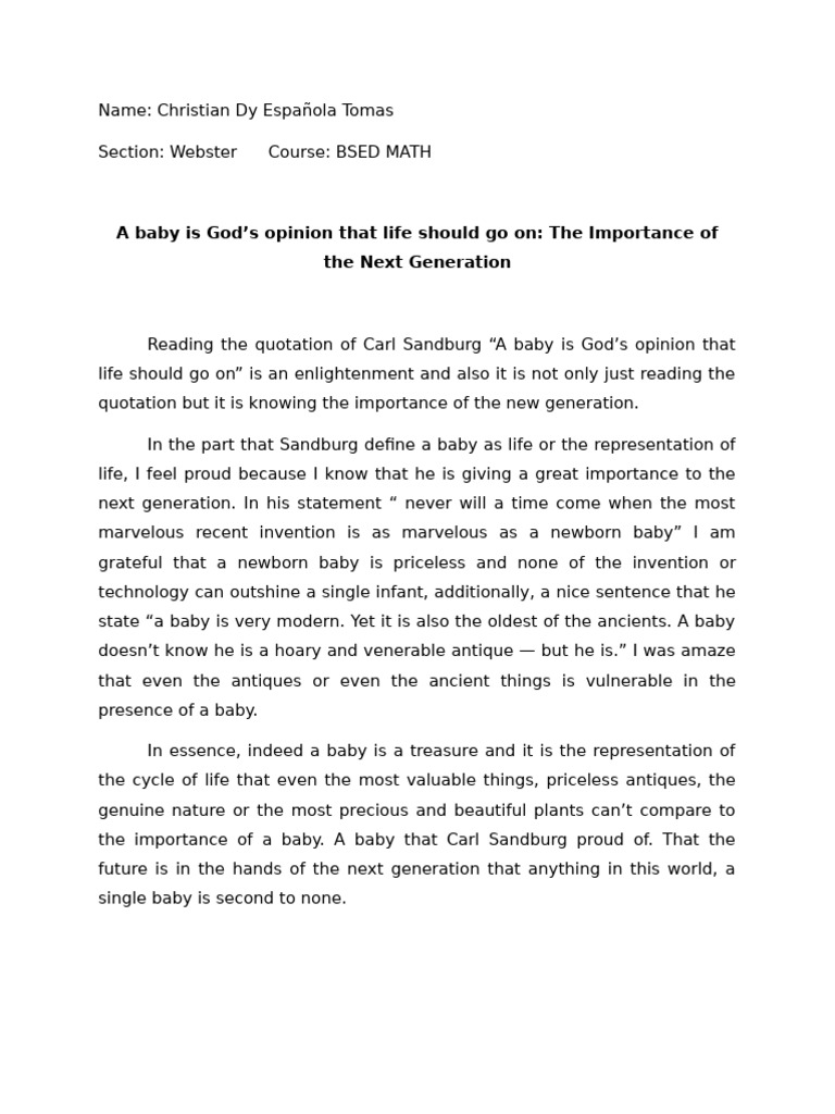 The Value of New Generations: A Reflection | PDF