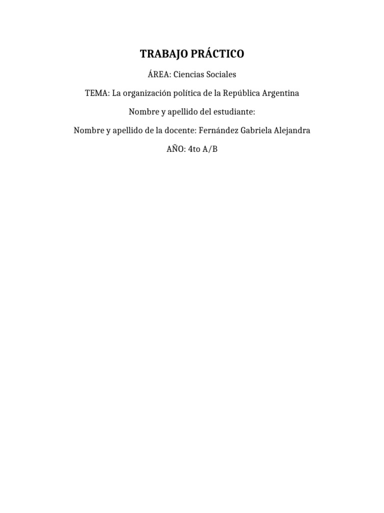 Caratula Escolar Trabajo Practico | PDF